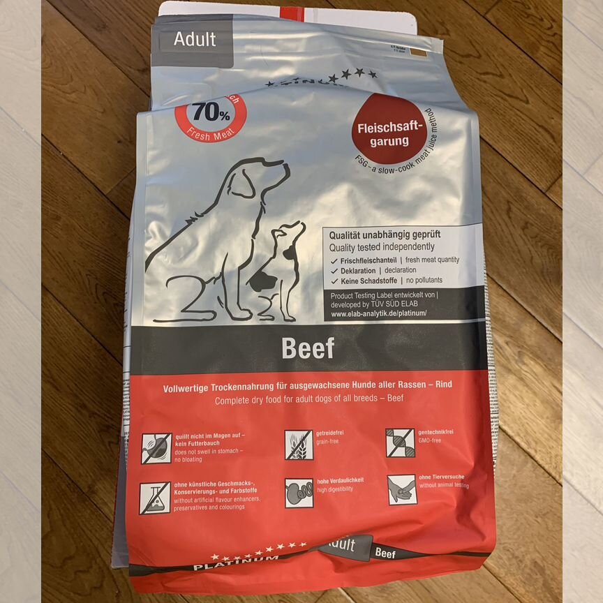 Platinum Корм для собак говядина и картофель 15 кг