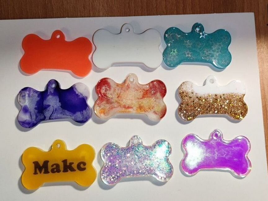 Адресник для собак из эпоксидной смолы