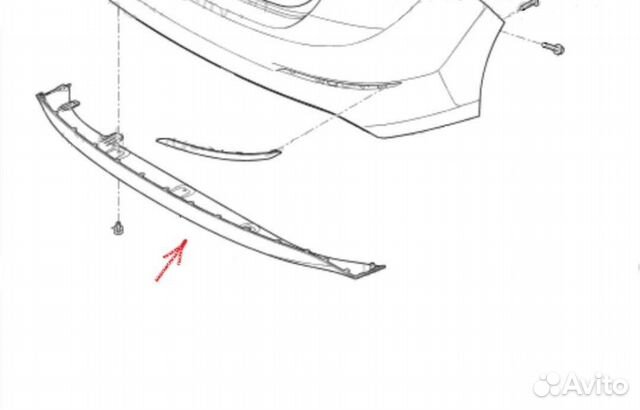 Накладка заднего бампера Хундай Элантра купить в Москве Hyundai-KIA ...