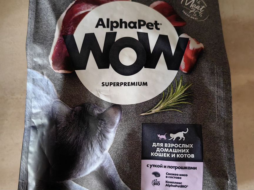 AlphaPet Wow корм для кошек утка с потрошками
