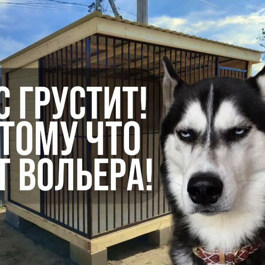 Вольер для собак с будкой в подарок