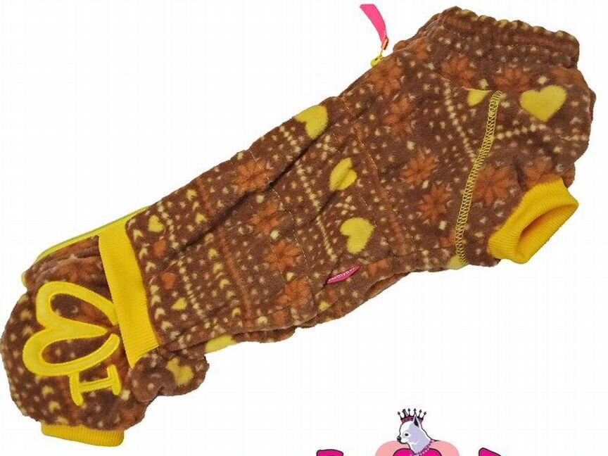 Комбинезон флисовый для такс 34 см спинка, мальчик