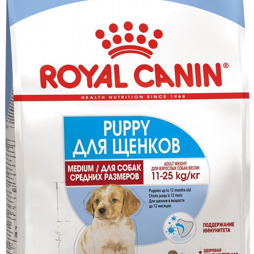 Корм для средних щенков Royal Canin Medium 14 кг