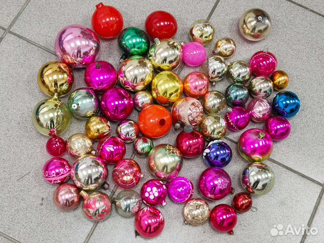 Елочные игрушки СССР стеклянные шары шарики купить в Новосибирске ...