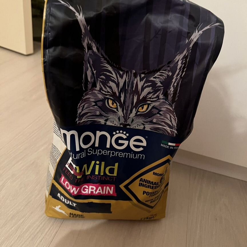 Monge Bwild корм для кошек с мясом зайца, 1,5кг