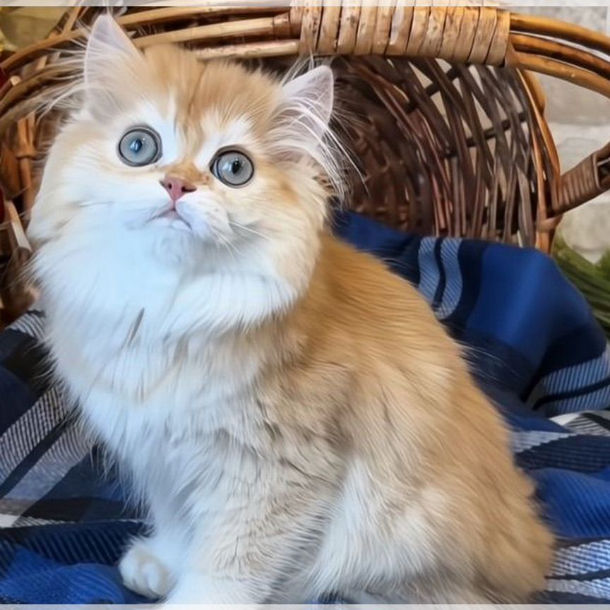 Шотландский прямоухий длинношёрстный котёнок