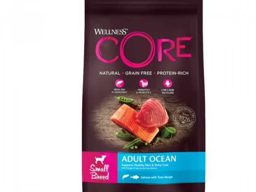 Wellness core тунец лосось корм для собак 1,5 кг