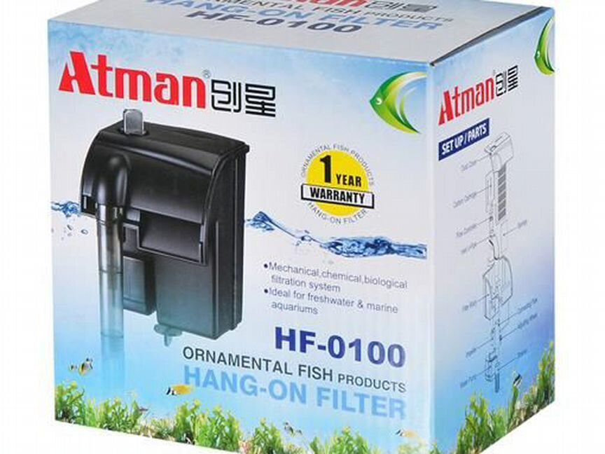 Фильтр рюкзачный Atman HF-0100 для аквариумов до 2