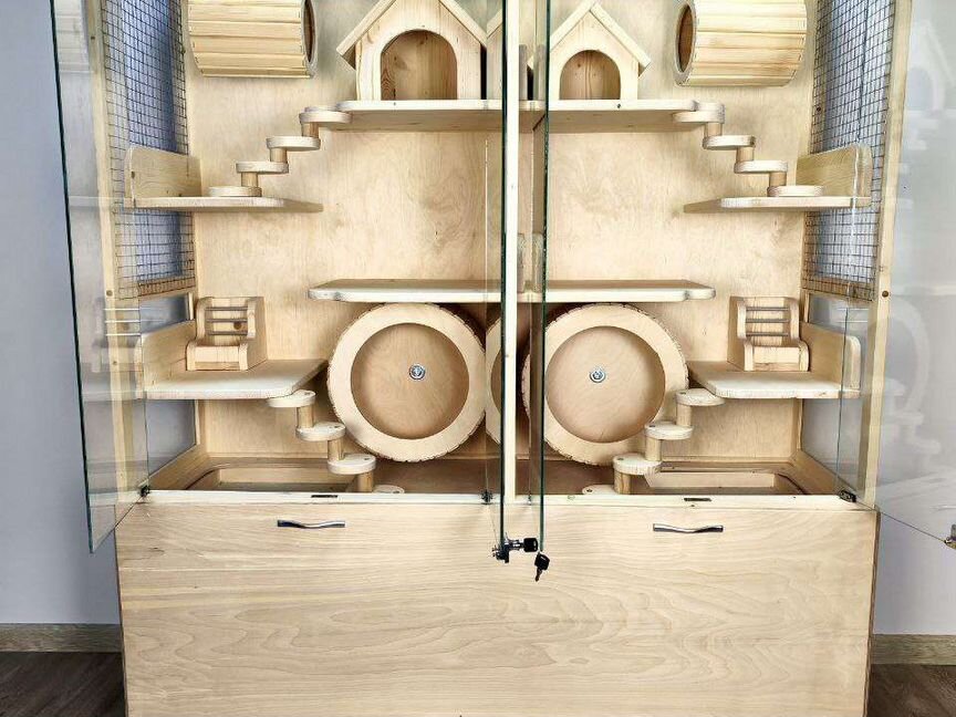 Витрина для двух семей шиншилл, дегу, белок