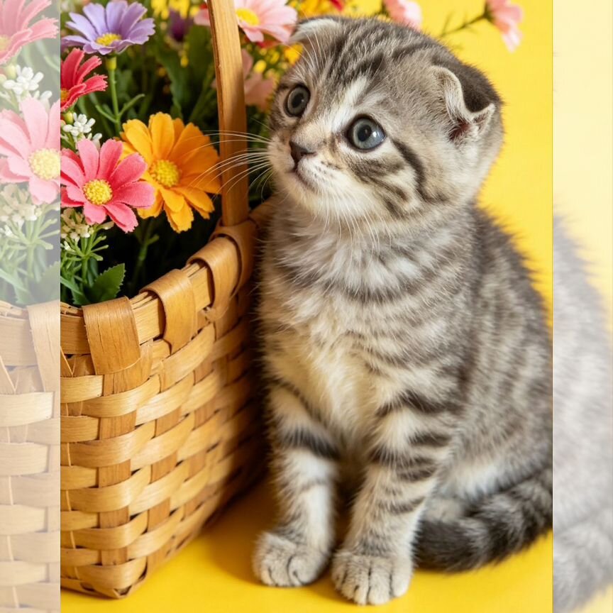 Шотландский вислоухий короткошёрстный котёнок