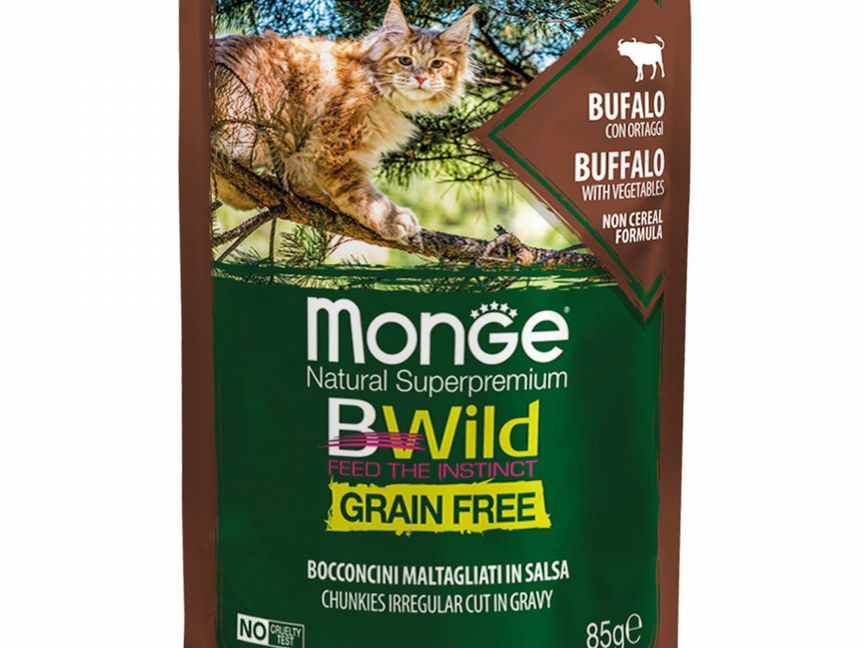 Влажный корм Monge для кошек,буйвол и овощи