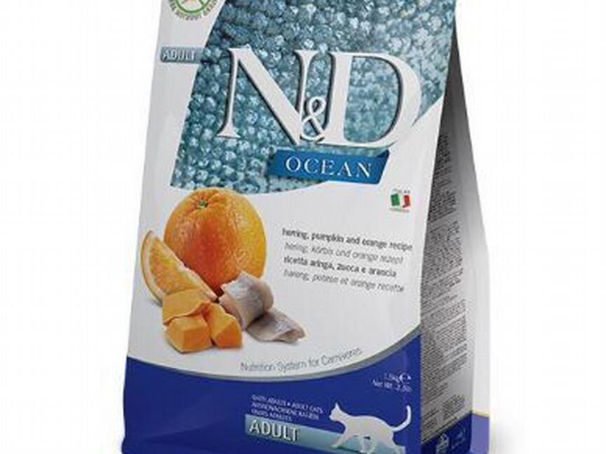 Корм Farmina N&D GF Ocean Cat для кошек1.5 кг