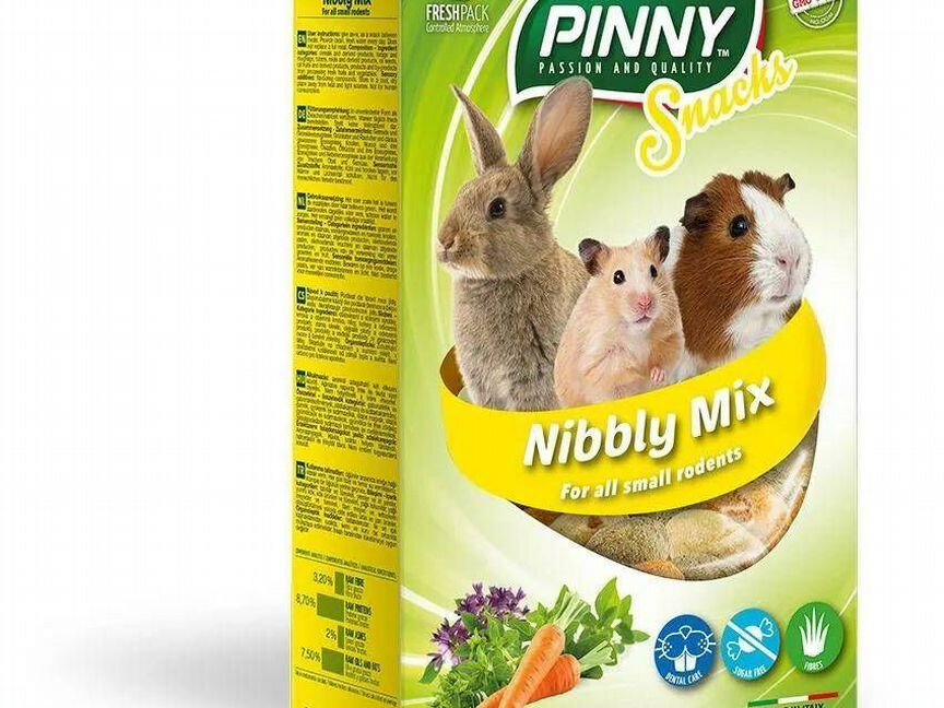 Pinny Витаминные снеки для грызунов с морковью пет