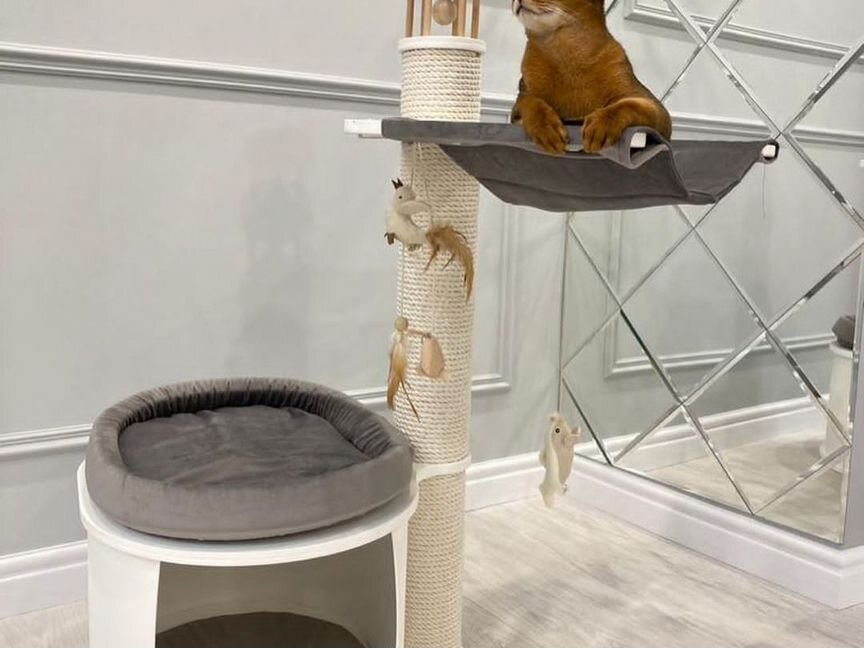 Когтеточка домик для кошек. Игровой комплекс