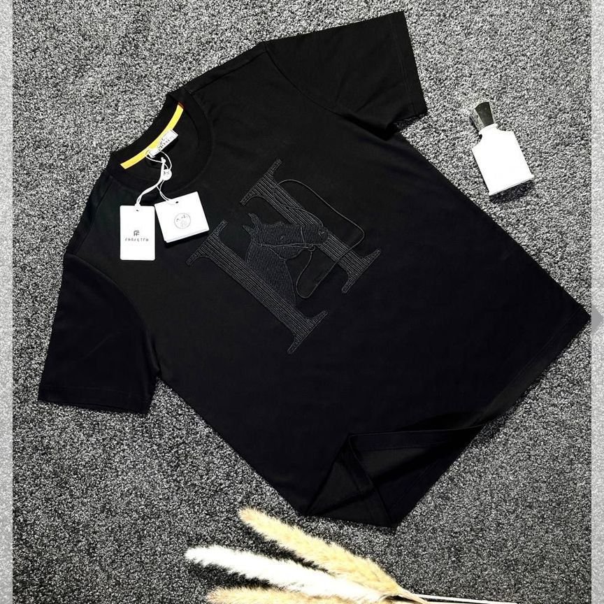 Футболка Hermes мужская чёрная