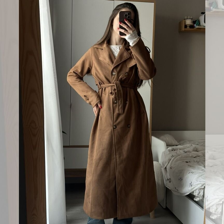 Тренч замшевый женский