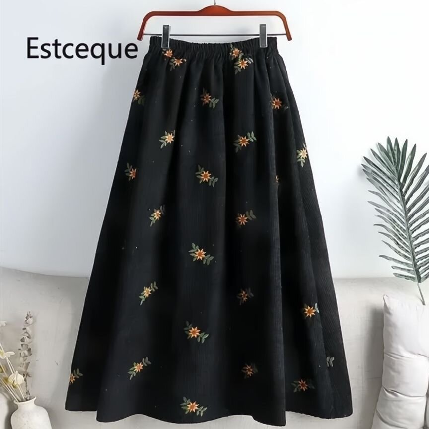 Юбка вельветовая длинная 48-50