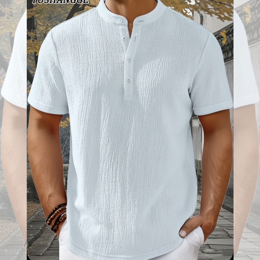 Голубая мужская рубашка 46