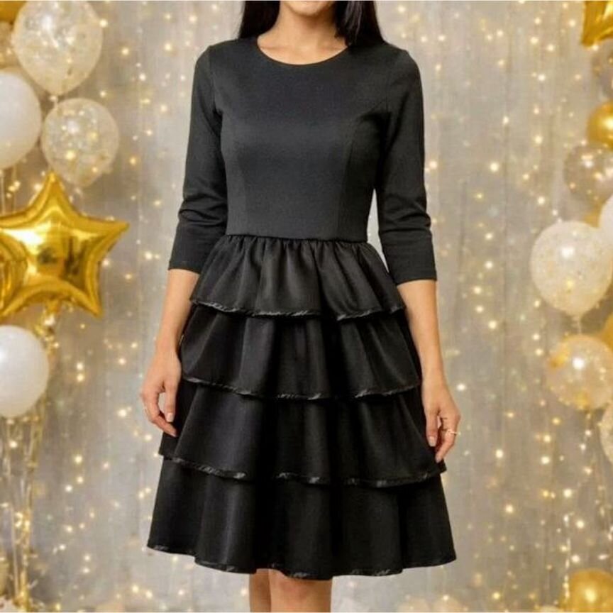 Платье женское вечернее с воланами р44-46